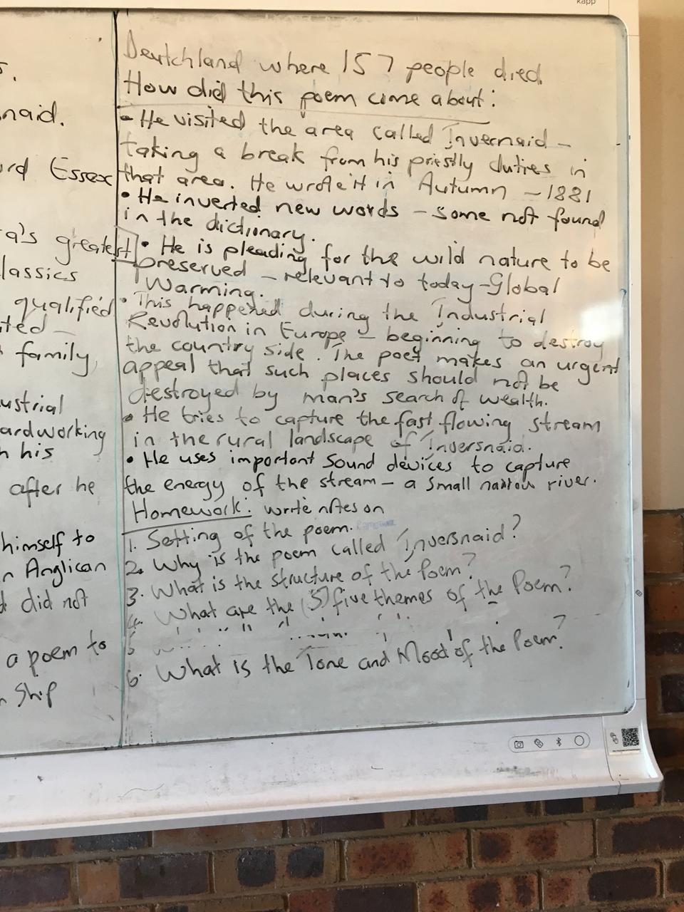 Setting of the poem. 2. Why is the poem