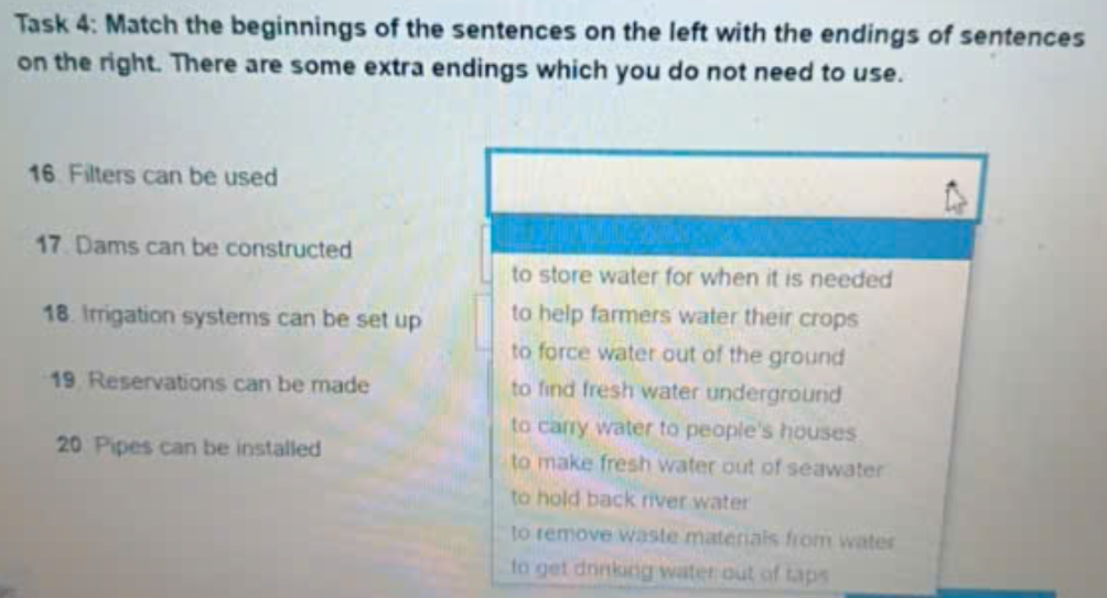 Task 4: Match the beginnings of the | StudyX