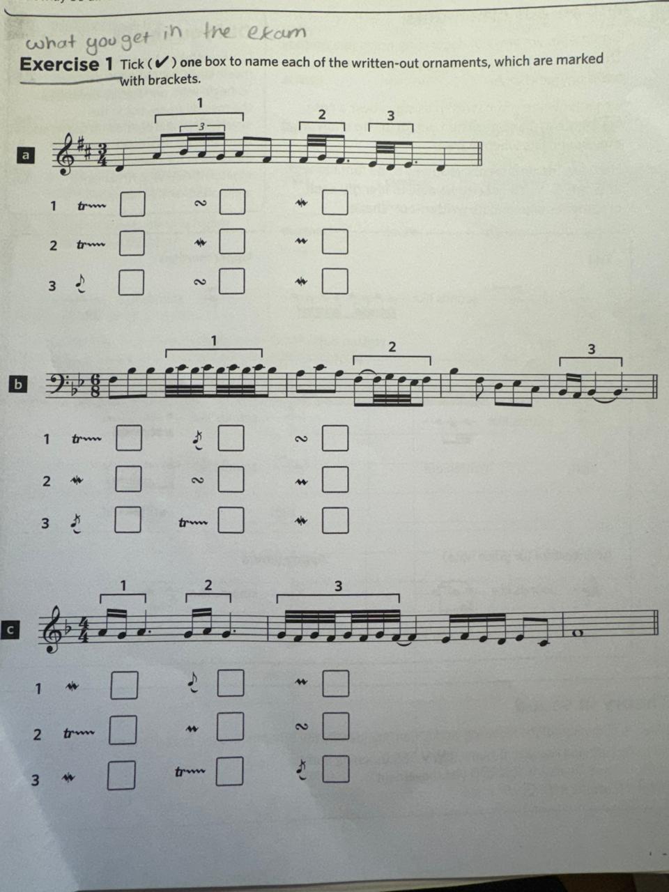 Exercise 1 Tick ( ) one box to name each of | StudyX