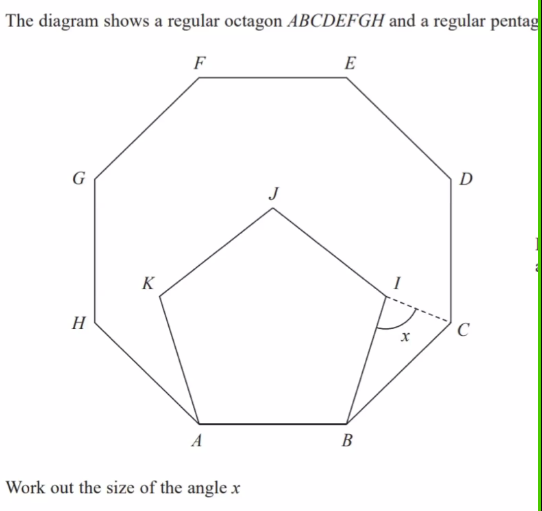 The diagram shows a regular octagon | StudyX