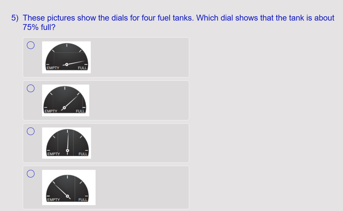 5) These pictures show the dials for four | StudyX
