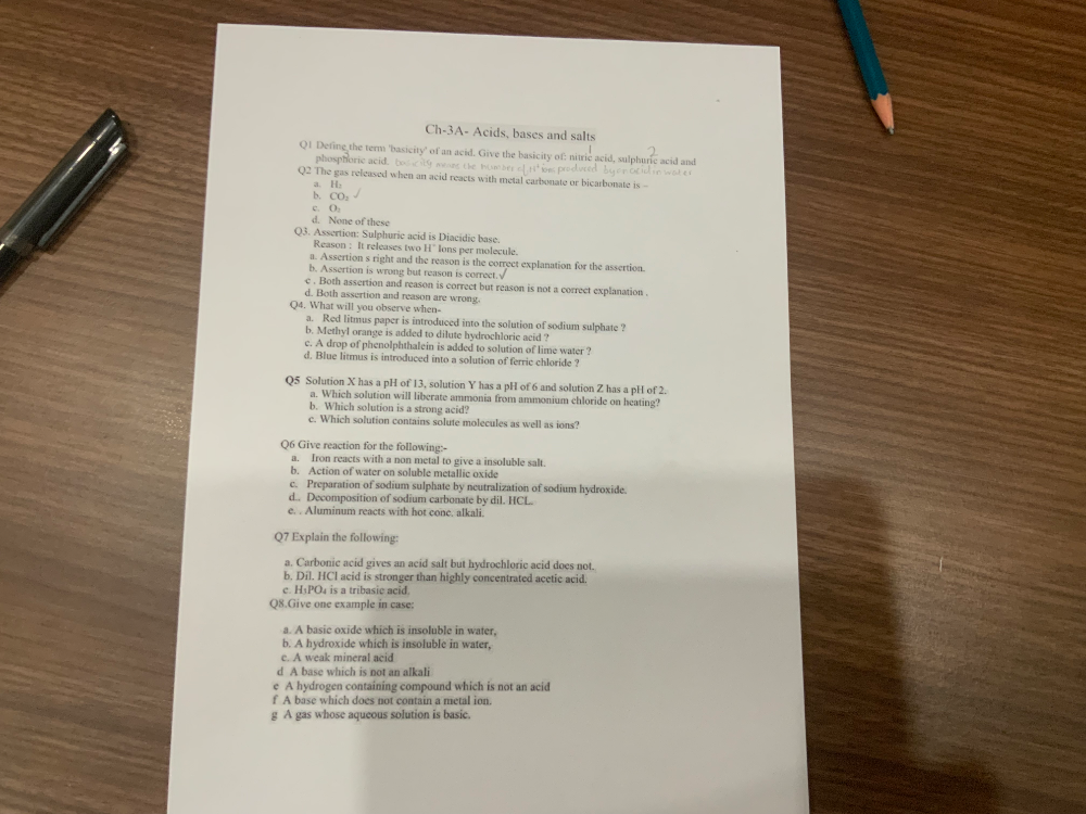 Q1 Define the term "basicity" of an acid. | StudyX
