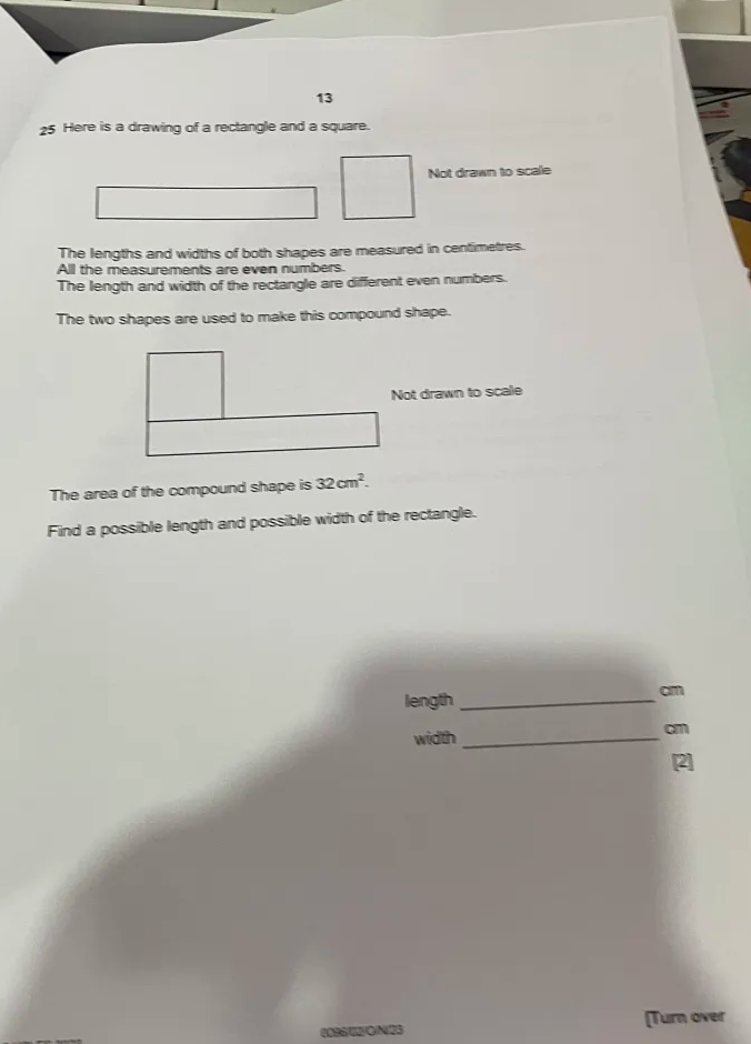 25 Here is a drawing of a rectangle and a | StudyX