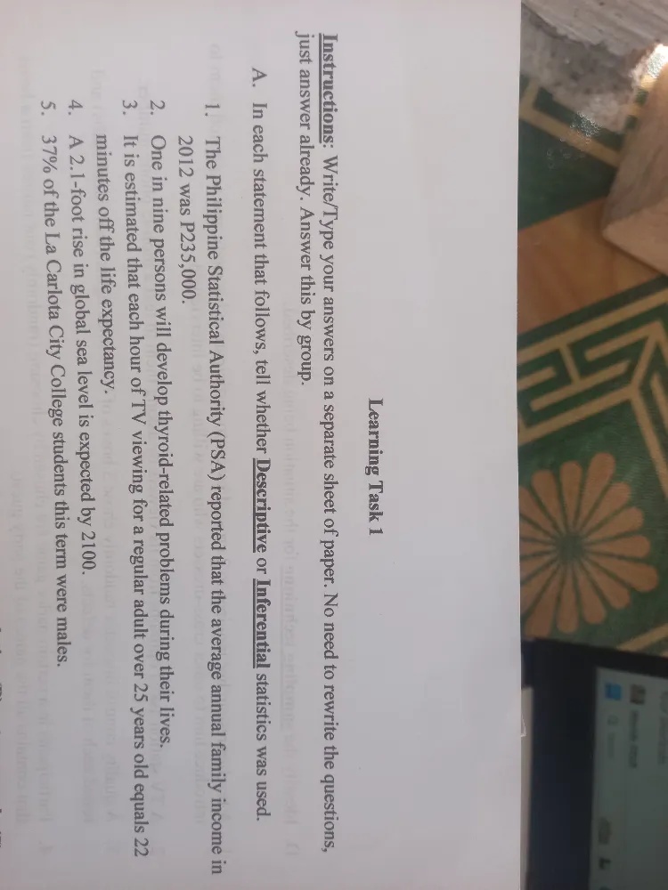 Learning Task 1 Instructions: Write/Type | StudyX