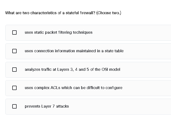 What are two characteristics of a stateful