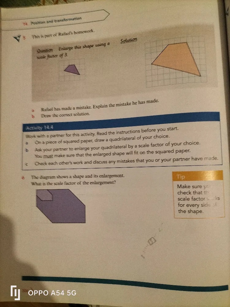 Enlarge this shape using a scale factor of | StudyX