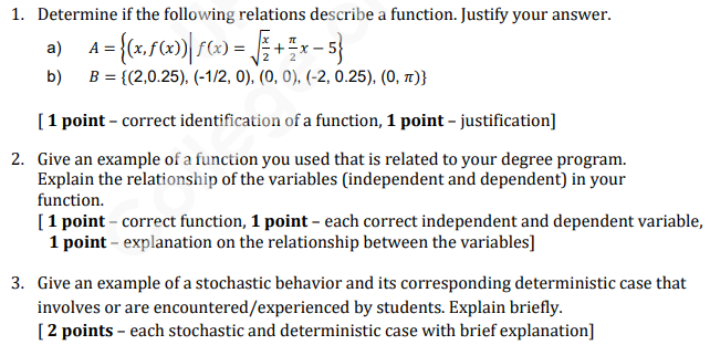 1. Determine if the following relations | StudyX