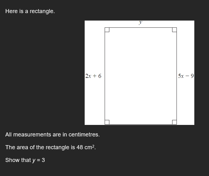 Here is a rectangle. All measurements are | StudyX