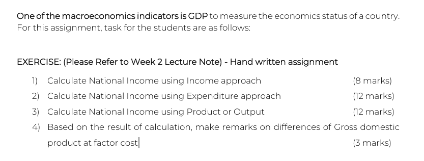 1) Calculate National Income using Income | StudyX
