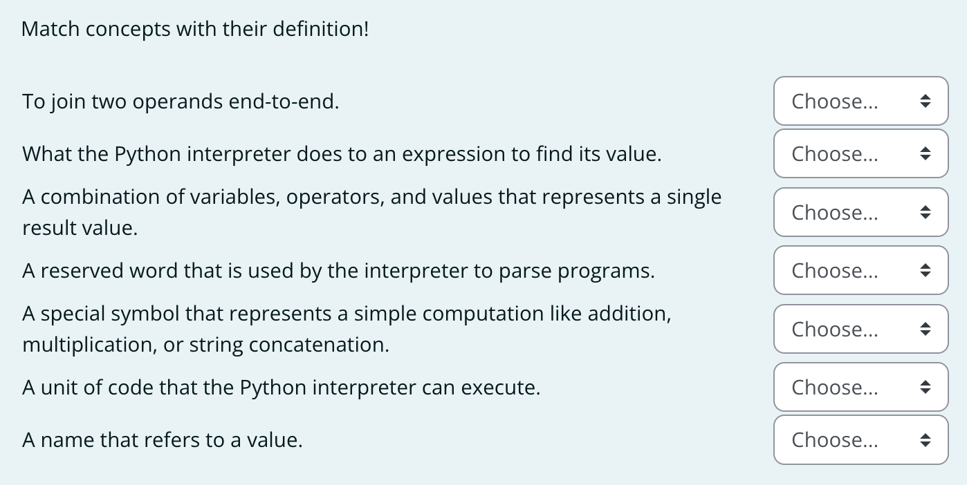Match concepts with their definition! To | StudyX