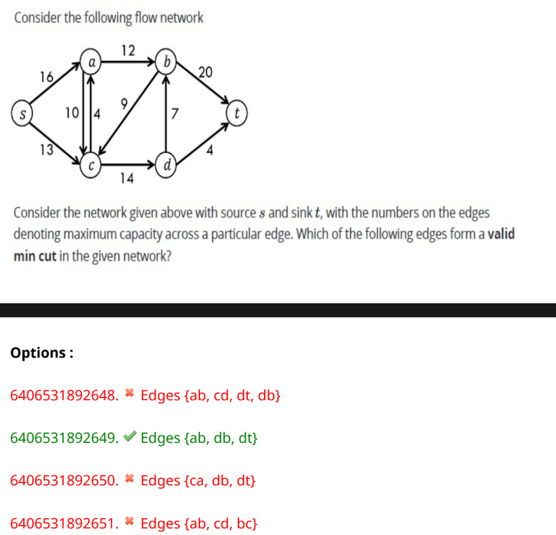 Consider the following flow network ``` s | StudyX