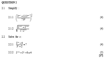 QUESTION 2 2.1 Simplify: 2.1.1