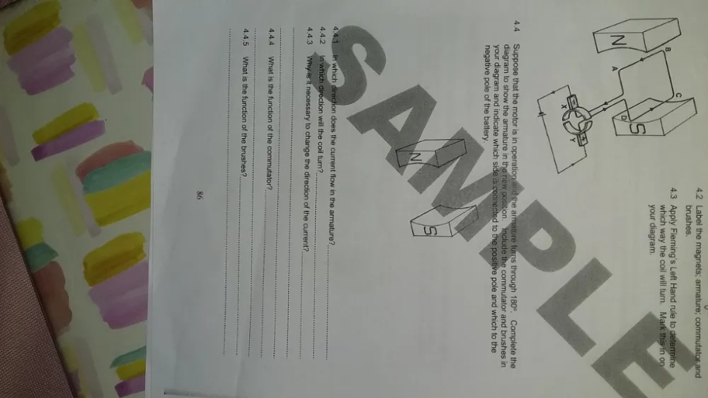 4.2 Label the magnets, armature, commutator | StudyX
