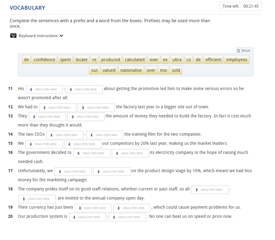 Complete the sentences with a prefix and a | StudyX