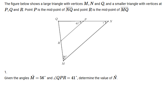 The figure below shows a large triangle with | StudyX