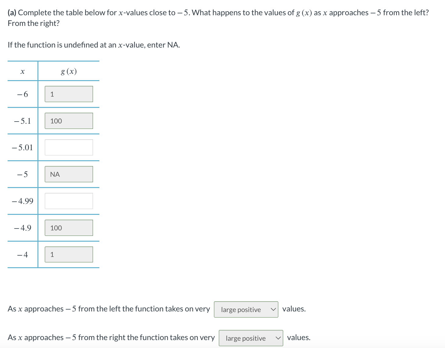 (a) Complete the table below for x-values | StudyX