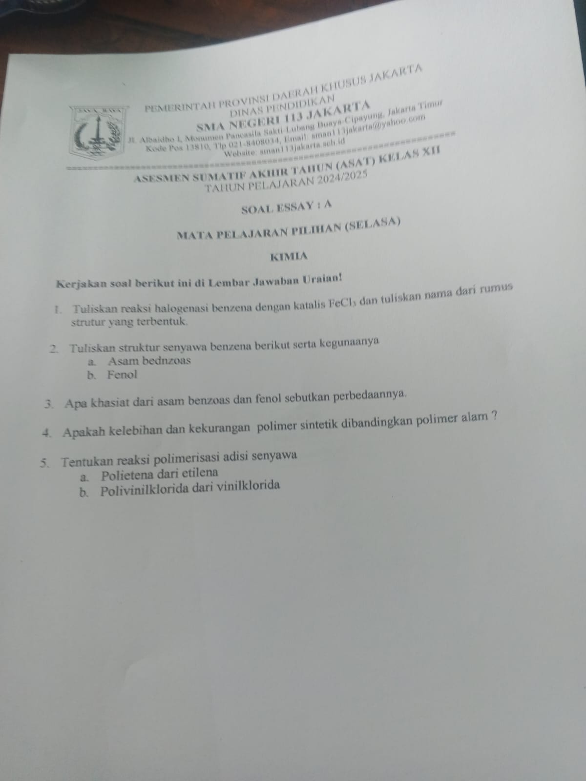 1. Tuliskan reaksi halogenasi benzena dengan | StudyX