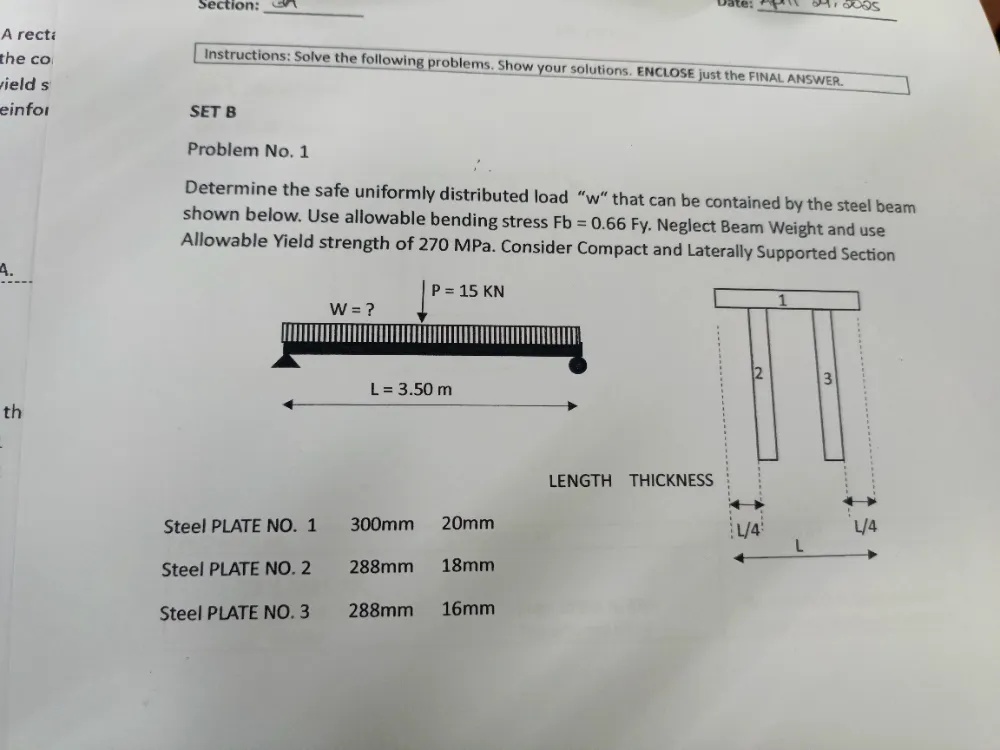 Determine the safe uniformly distributed | StudyX
