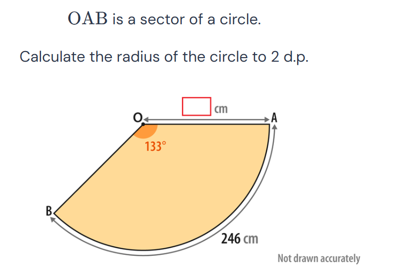 OAB is a sector of a circle. Calculate the | StudyX