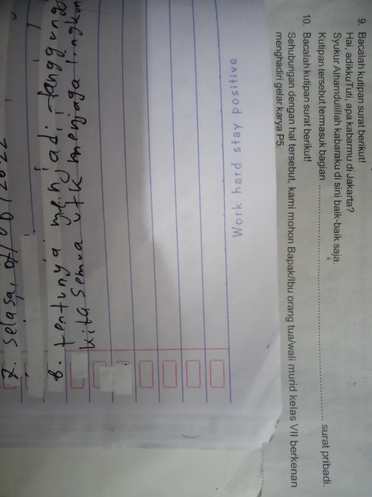9. Bacalah kutipan surat berikut! Hai, | StudyX