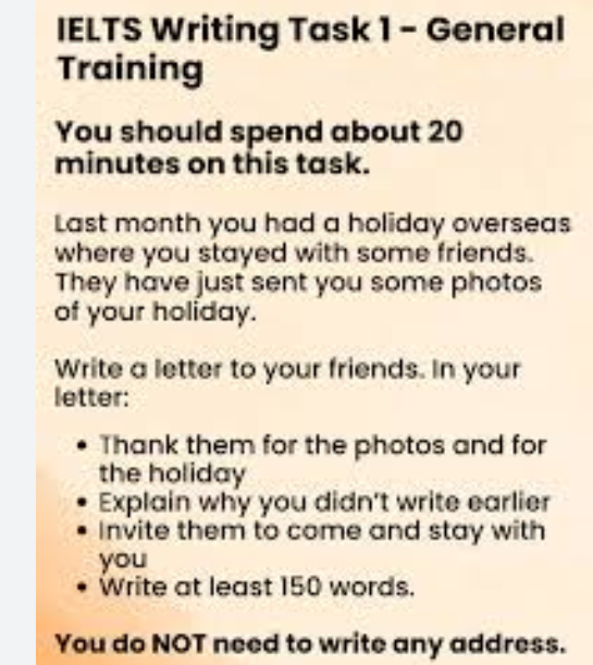 IELTS Writing Task 1 - General Training You | StudyX