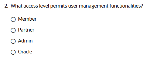 2. What access level permits user management | StudyX