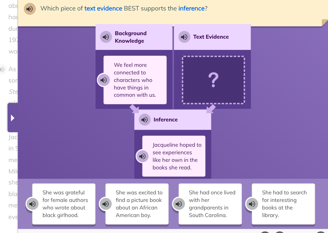 Which piece of text evidence BEST supports | StudyX