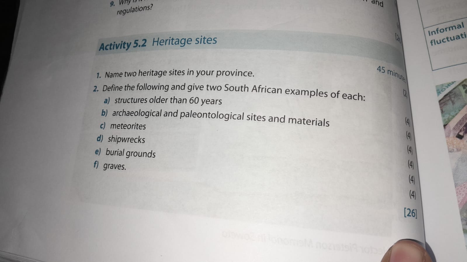 1. Name two heritage sites in your province. | StudyX