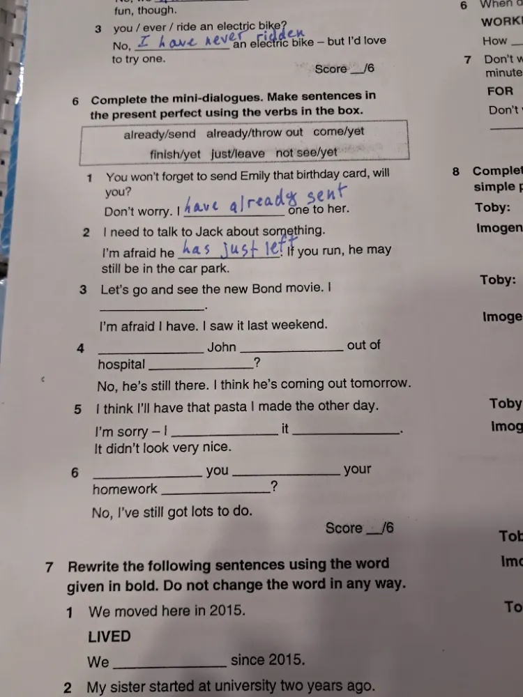 6 Complete the mini-dialogues. Make | StudyX