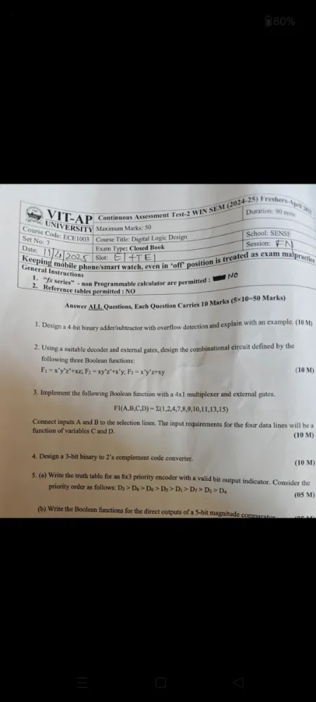 1 Design A 4 Bit Binary Adder Subtractor Studyx