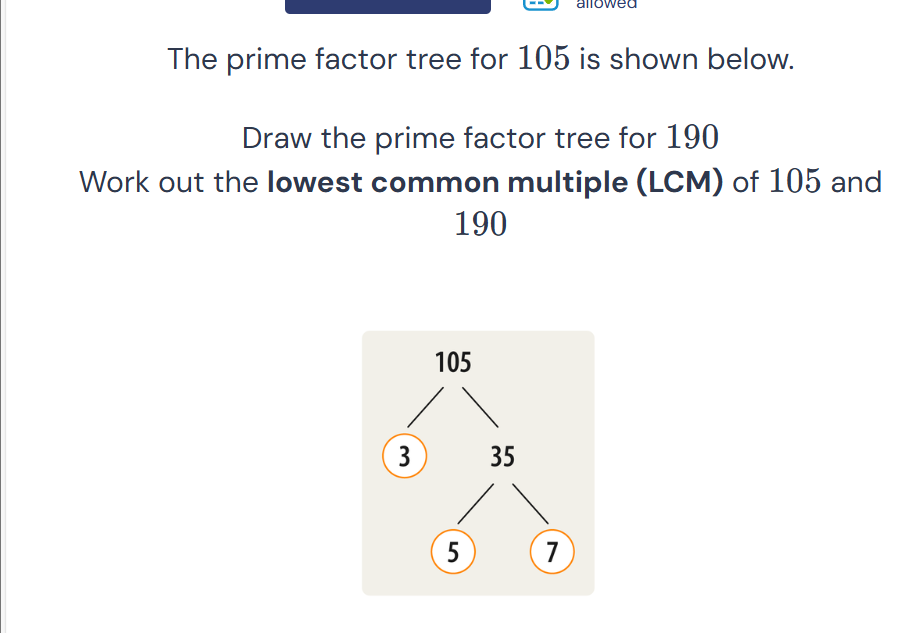 The prime factor tree for 105 is shown | StudyX
