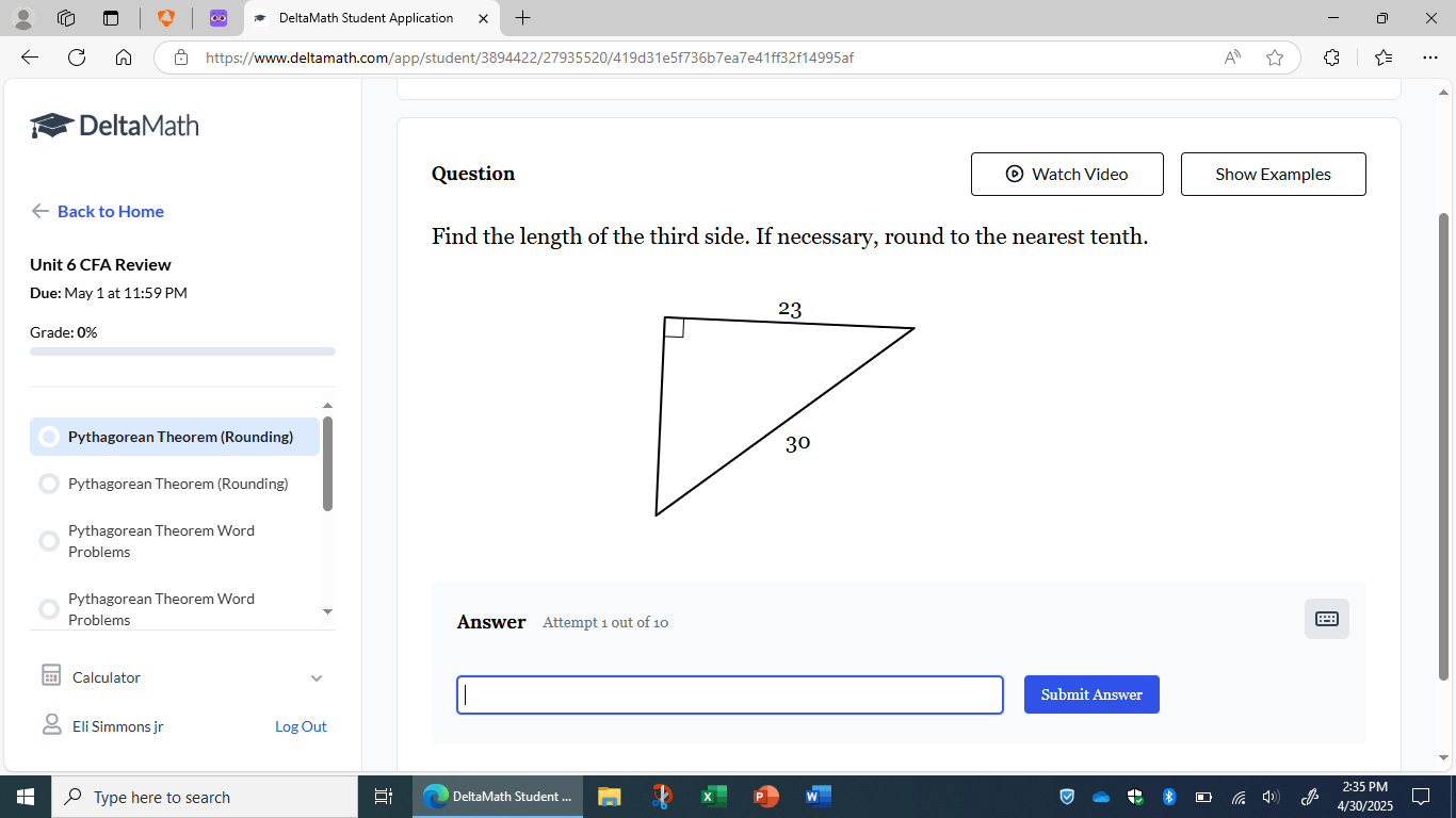 Find the length of the third side. If