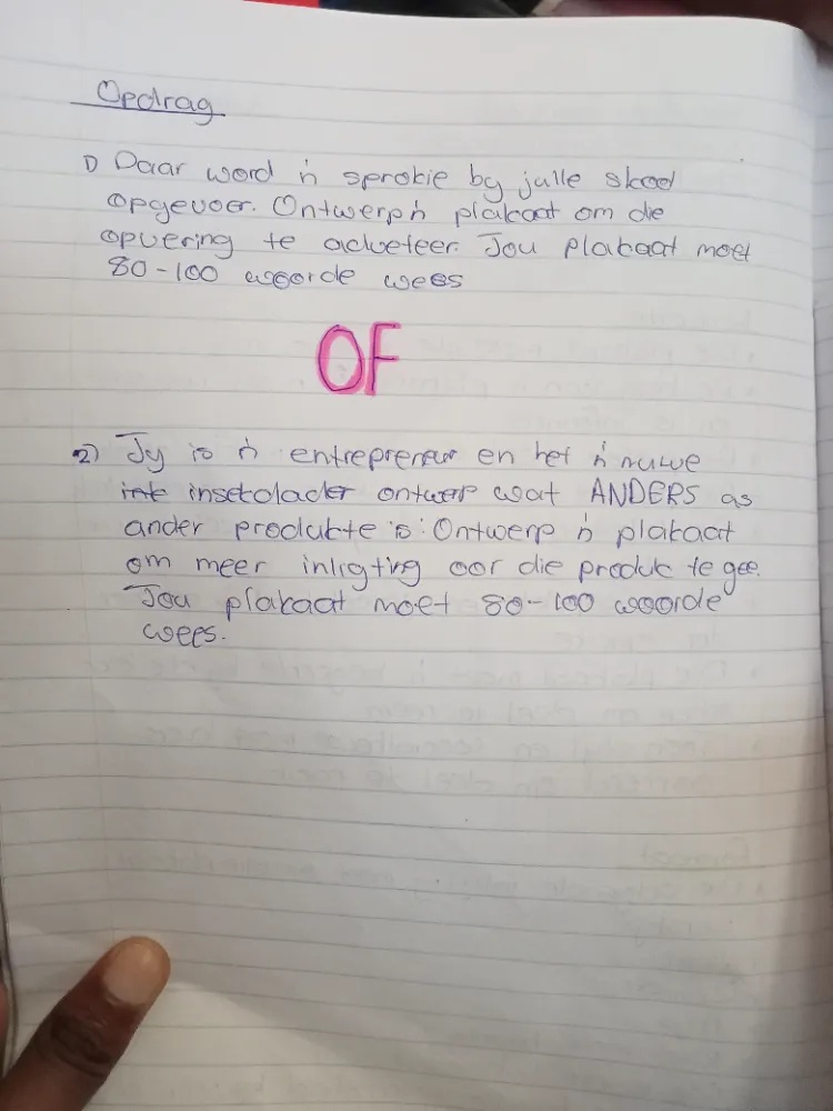 Opdrag 1) Daar word 'n sprokie by julle | StudyX