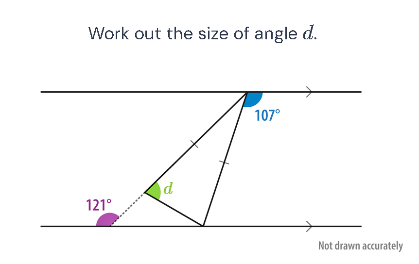 Work out the size of angle $d$. Diagram | StudyX