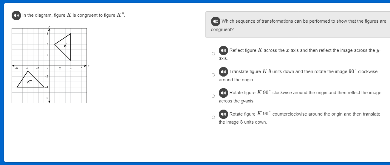 In the diagram, figure $K$ is congruent to | StudyX