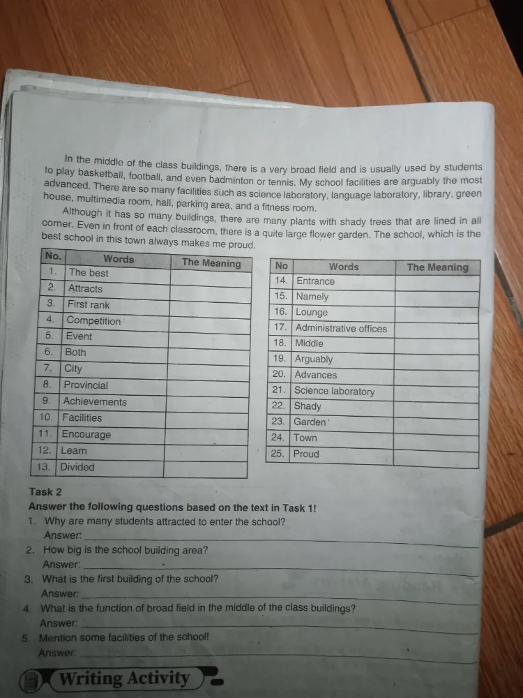 No. | Words | The Meaning | | StudyX