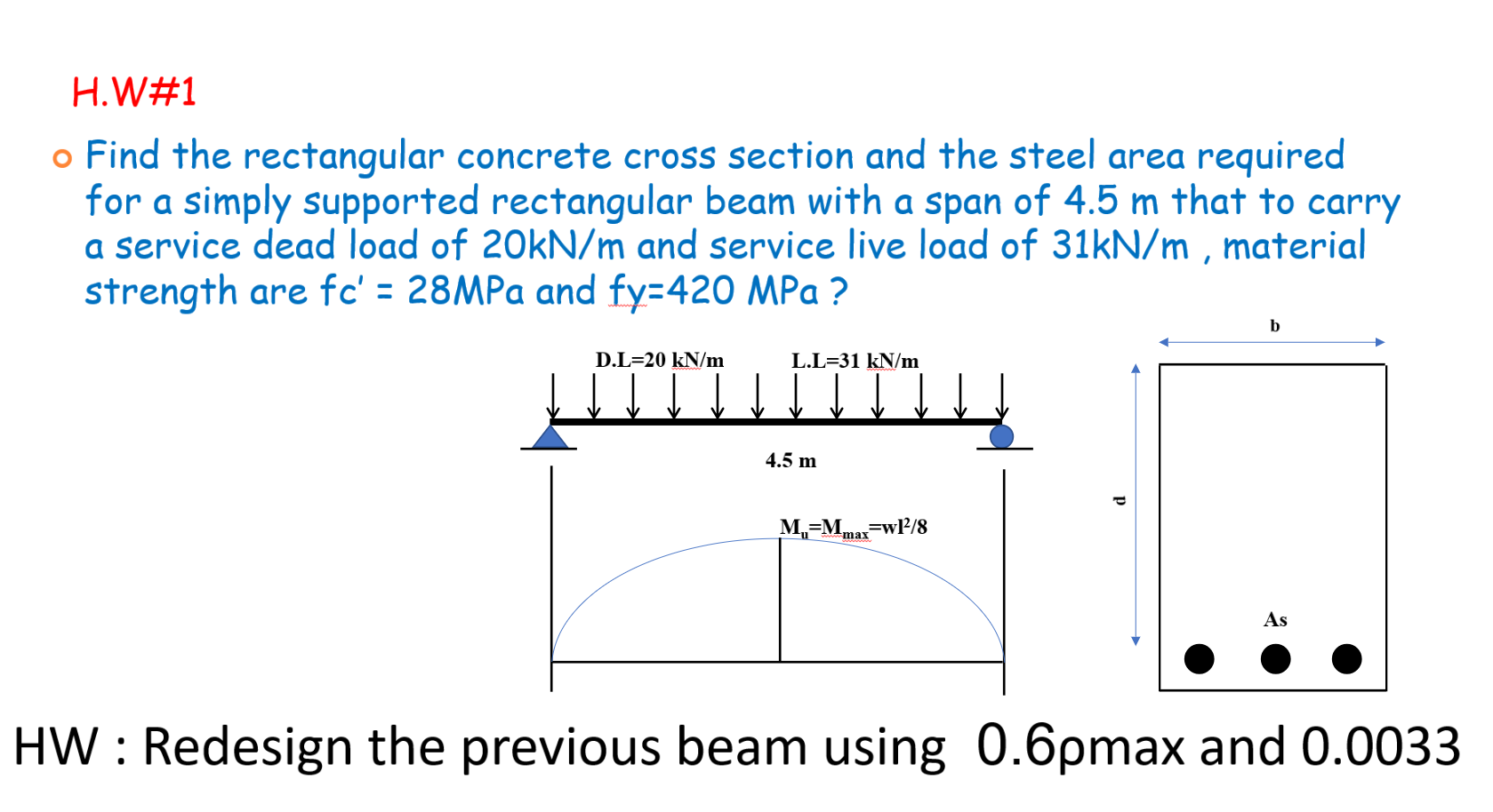 Find the rectangular concrete cross section | StudyX