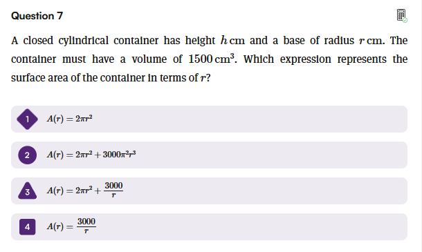 Question 7 A closed cylindrical container | StudyX