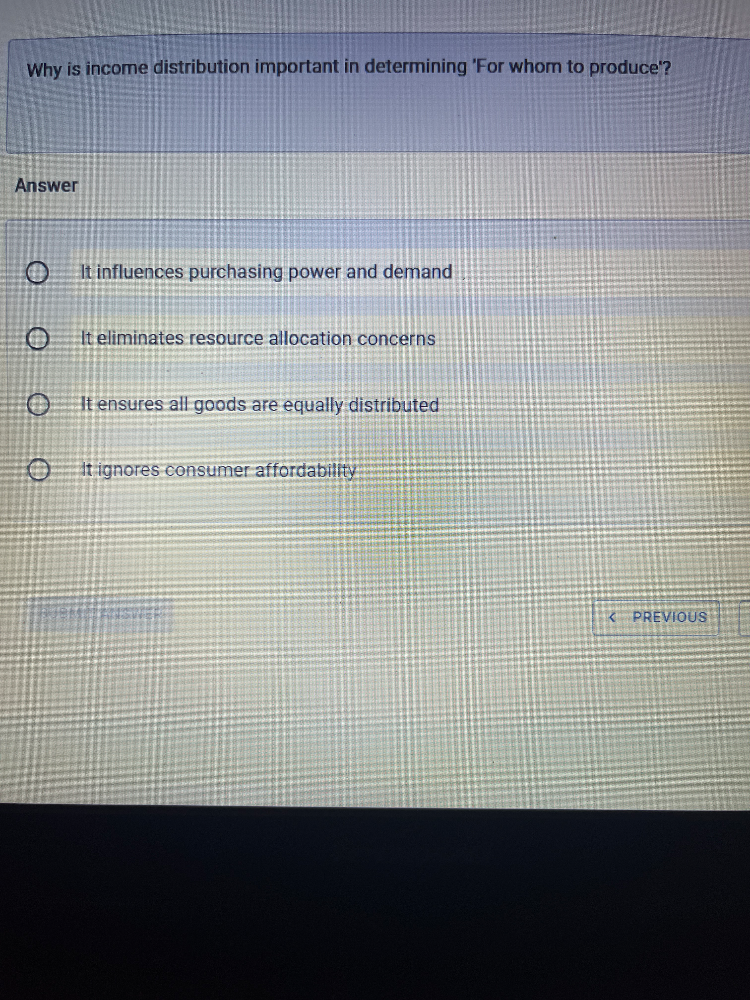 Why is income distribution important in | StudyX