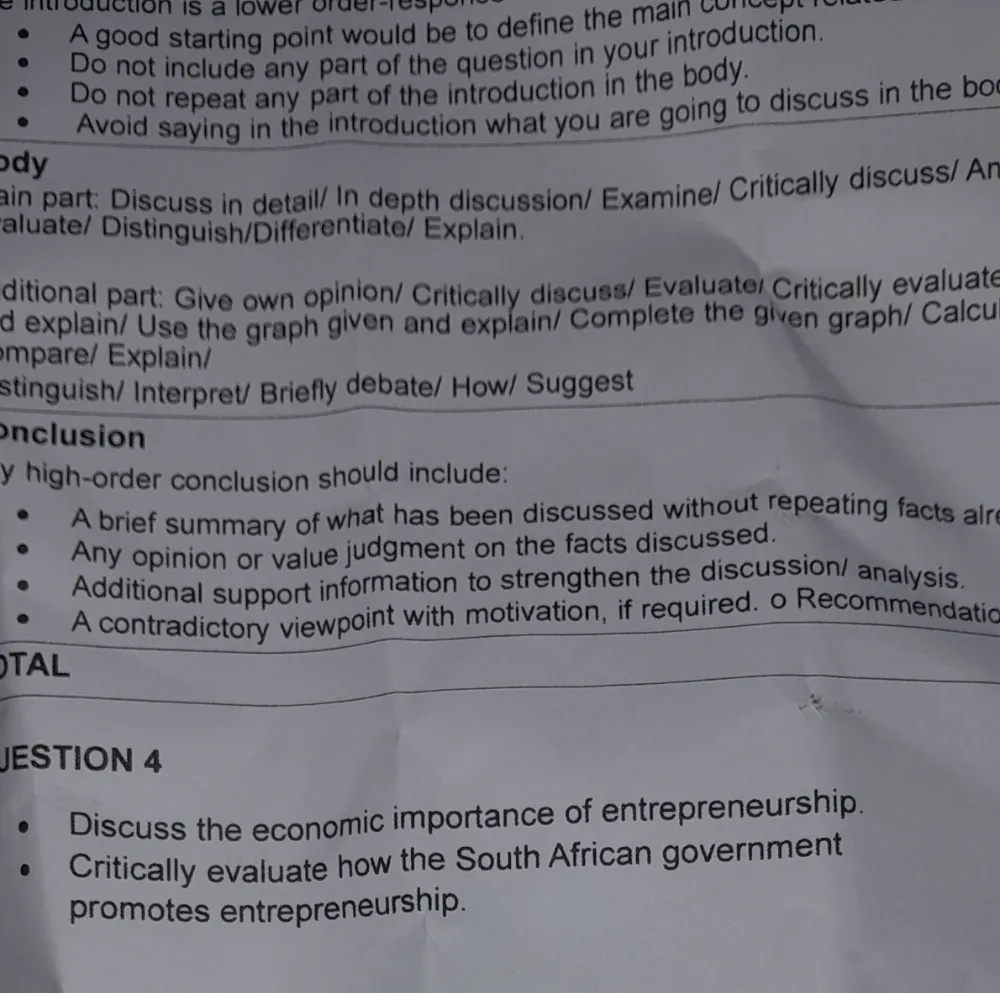 QUESTION 4 * Discuss the economic | StudyX