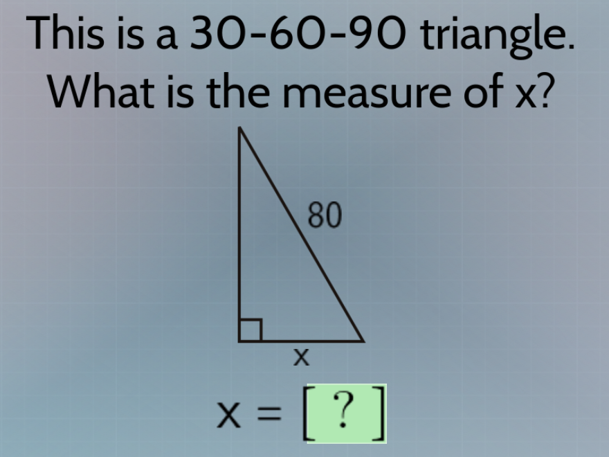 This is a 30-60-90 triangle. What is the | StudyX