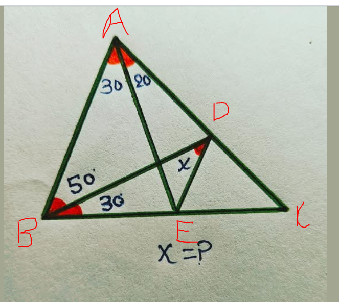 Find angle BDE in the triangle | StudyX