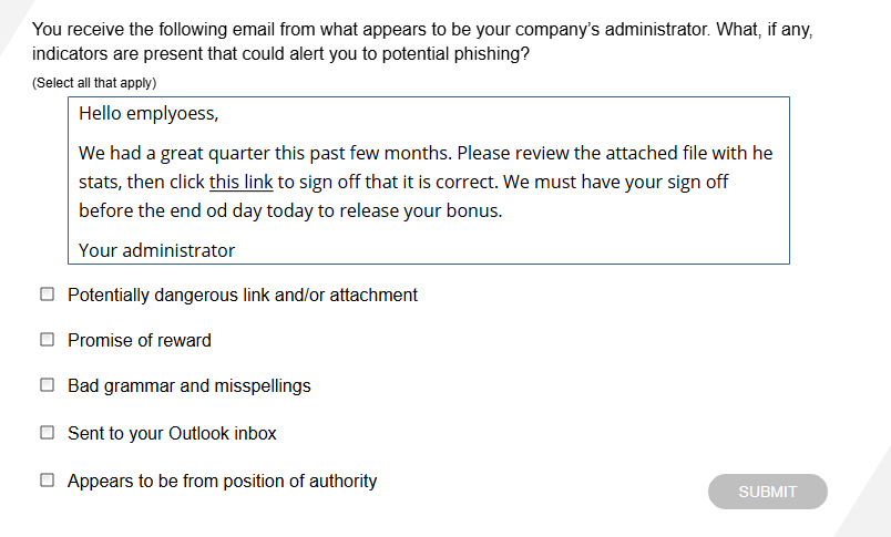 You receive the following email from what | StudyX