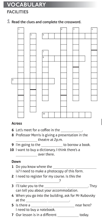 Read the clues and complete the crossword. | StudyX