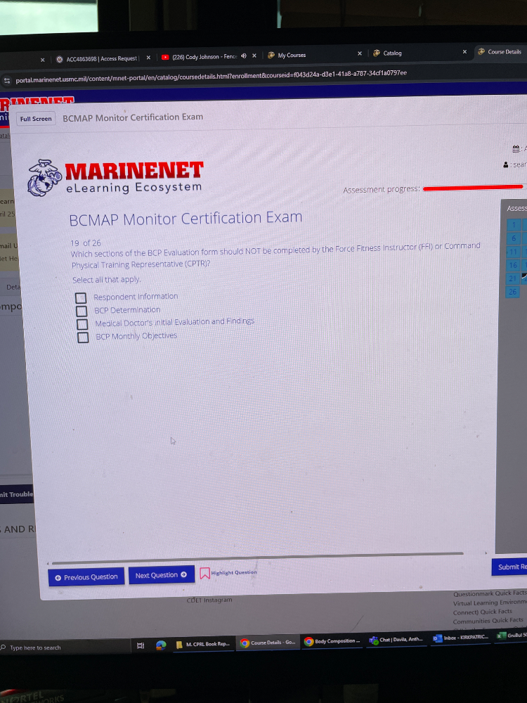 19 of 26 Which sections of the BCP | StudyX