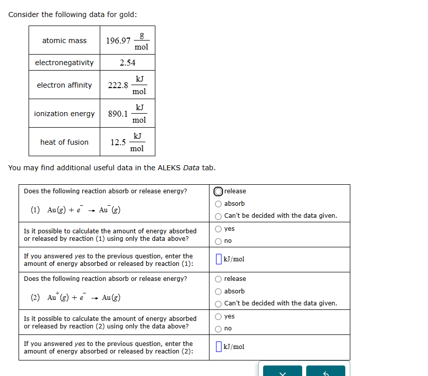 Consider the following data for gold: | | StudyX