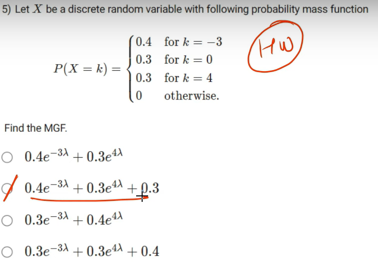 Let $X$ be a discrete random variable with | StudyX