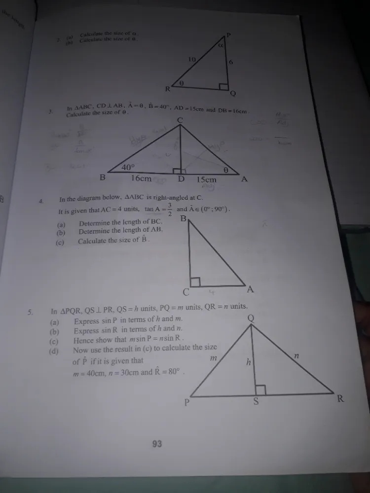 2. (a) Calculate the size of α. (b) | StudyX