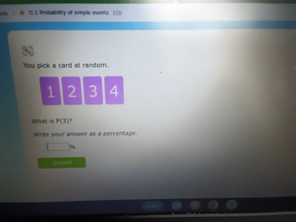 You pick a card at random. 1 2 3 4 What is | StudyX