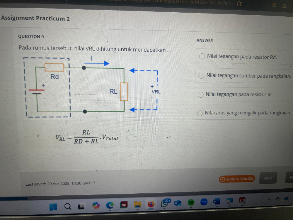 Pada rumus tersebut, nilai VRL dihitung | StudyX